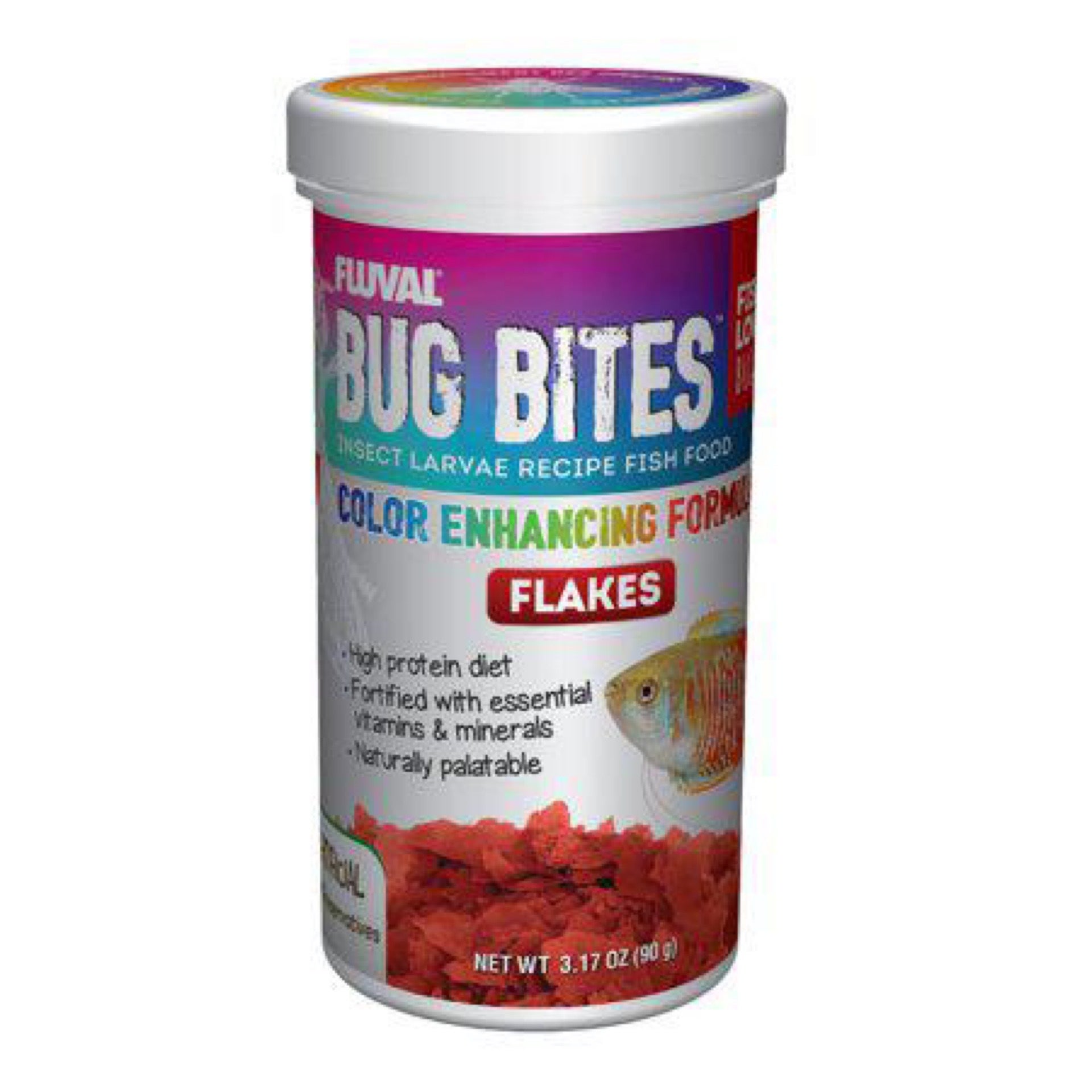 Fluval Bug Bites Insect Larvae Color Enhancing Fish Flake 1.59 oz ...